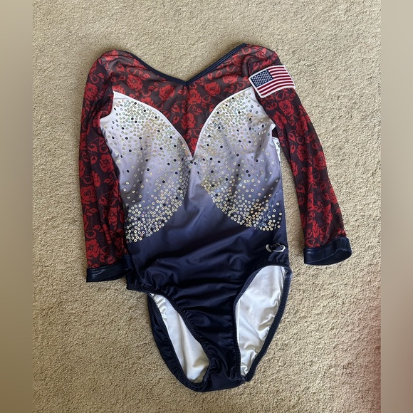Tops | Ozone Gymnastics Competition Patriotic Leotard Axl | Poshmark